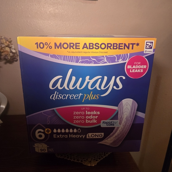 Always | Other | Always Discreet Plus Pads Extra Heavy Long Blue And ...
